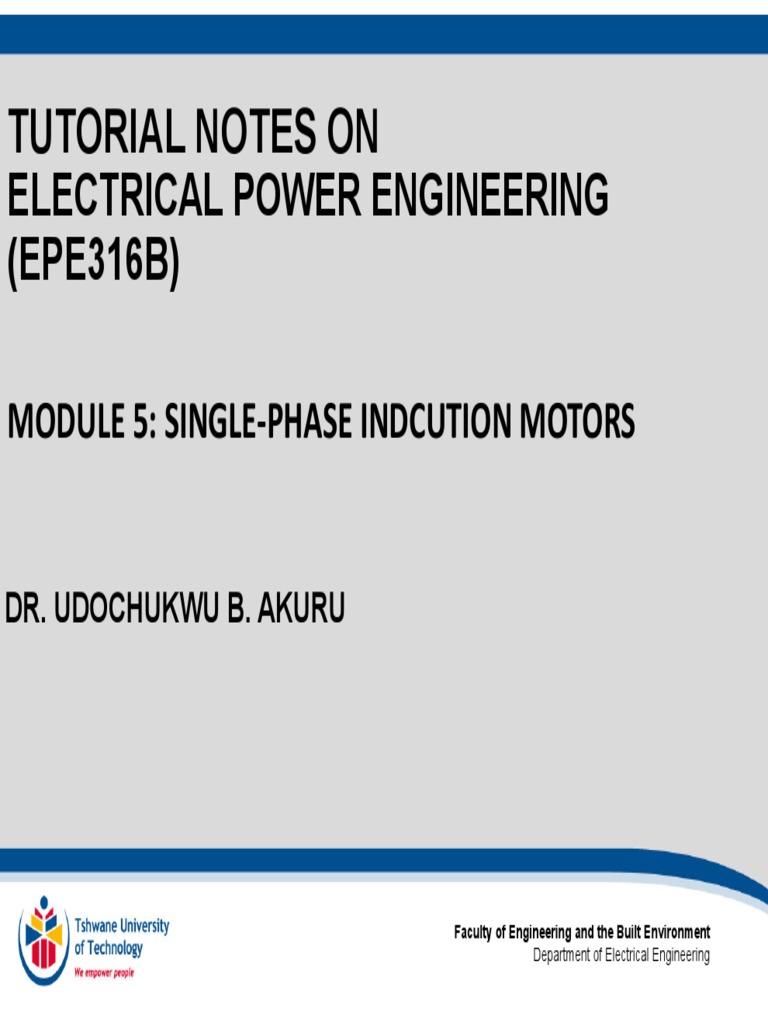 Unit 5 Single-Phase Induction Motors Tutorial | PDF | Electric Motor ...