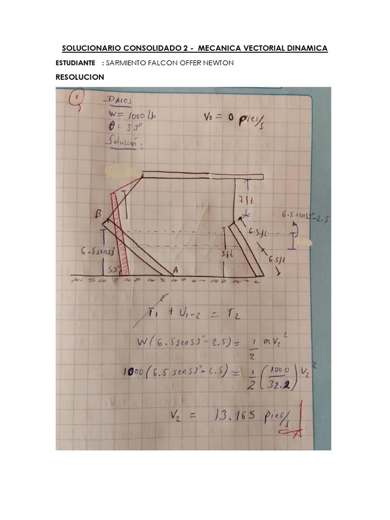 Solucionario Consolidado 02 - Mecanica Vectorial Dinamica | PDF