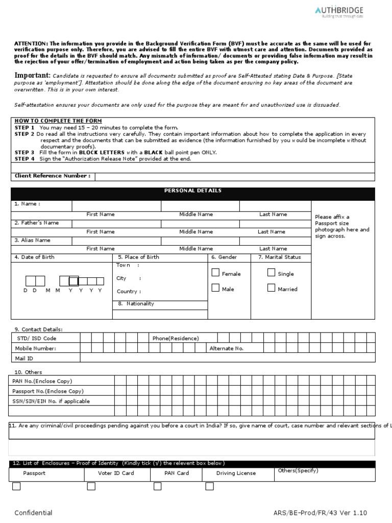 One Network - BGC Form | PDF