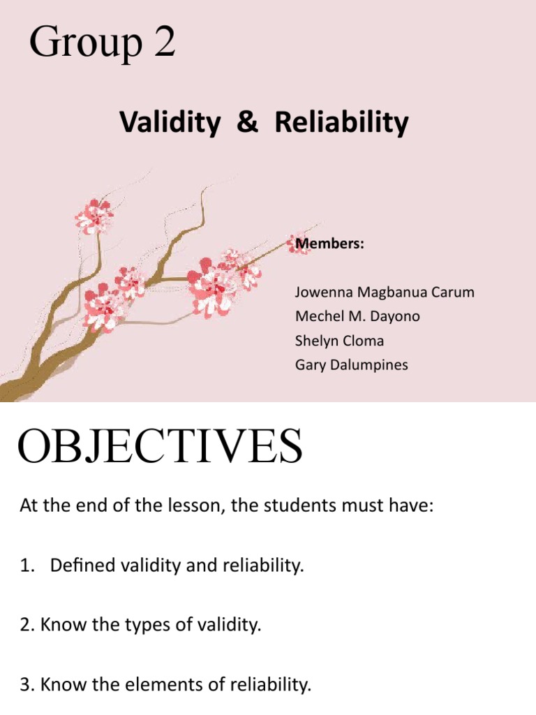 Understanding Validity and Reliability | PDF | Validity (Statistics ...