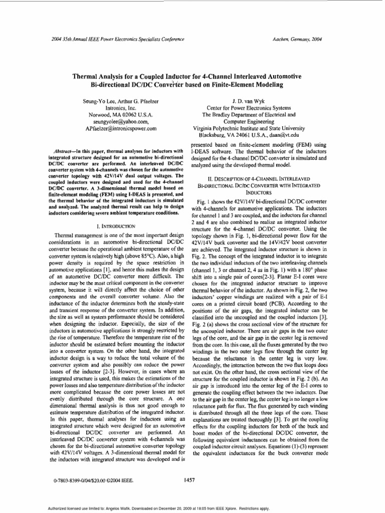 Thermal Analysis For A Coupled Inductor For 4-Channel Interleaved Automotive Bi-Directional DC ...