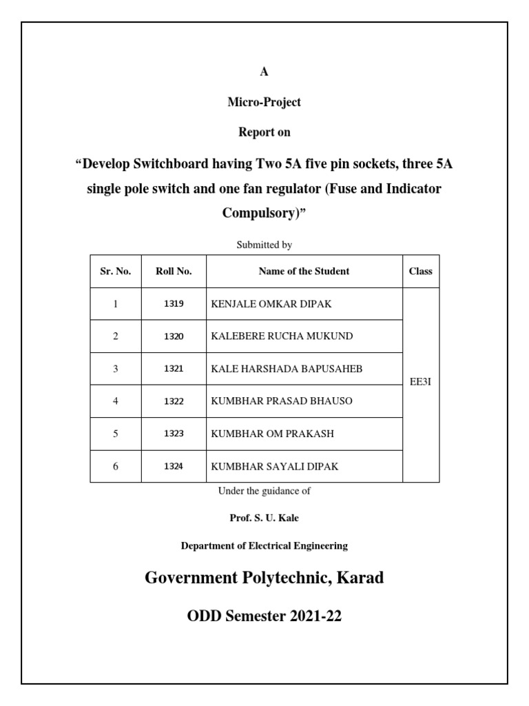EMW Micro - Project Report and Proposal (1319 - 1324) | PDF | Fuse ...