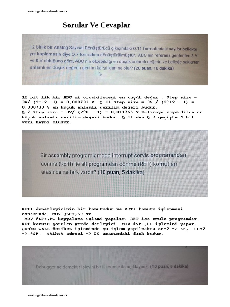 Soru Ve Cevaplar 1 | PDF