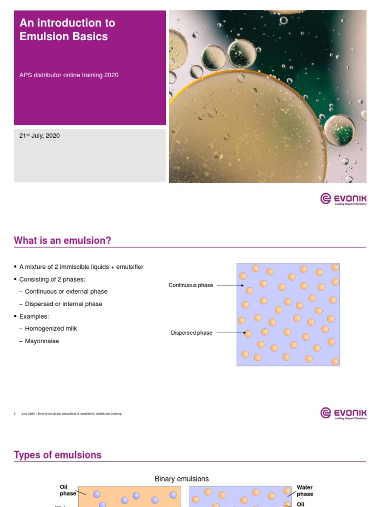 An Introduction To Emulsion Basics: APS Distributor Online Training ...