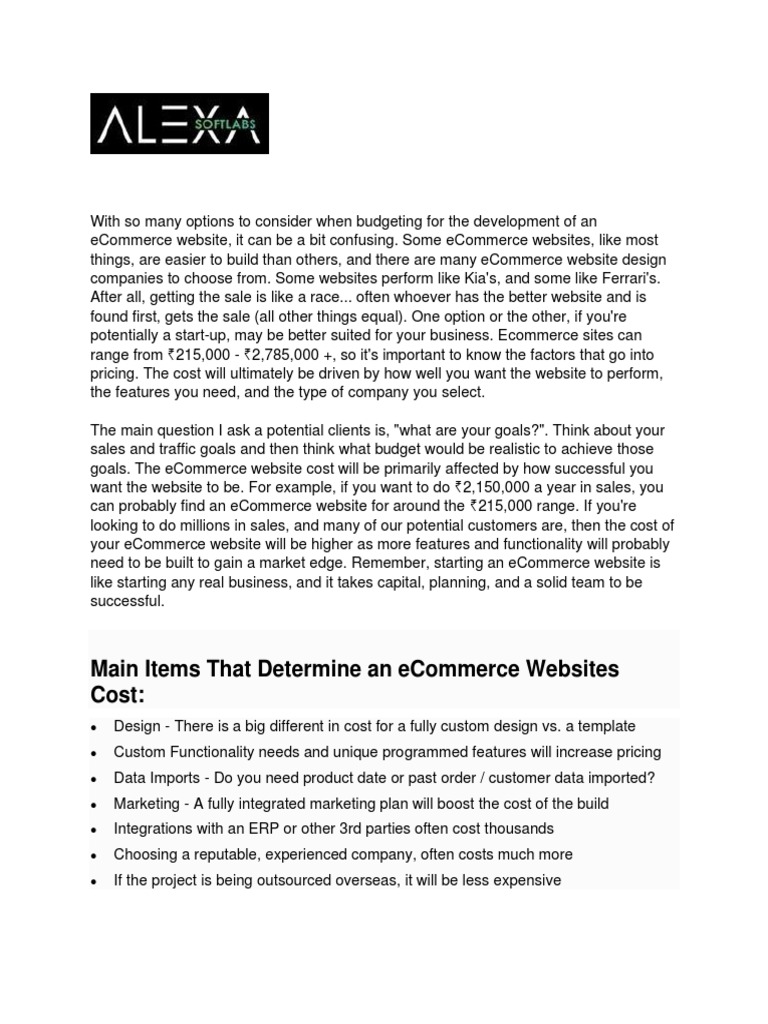 Quotation For Ecommerce Website | PDF | E Commerce | Search Engine ...