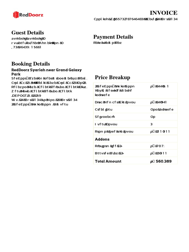 Booking Invoice | PDF