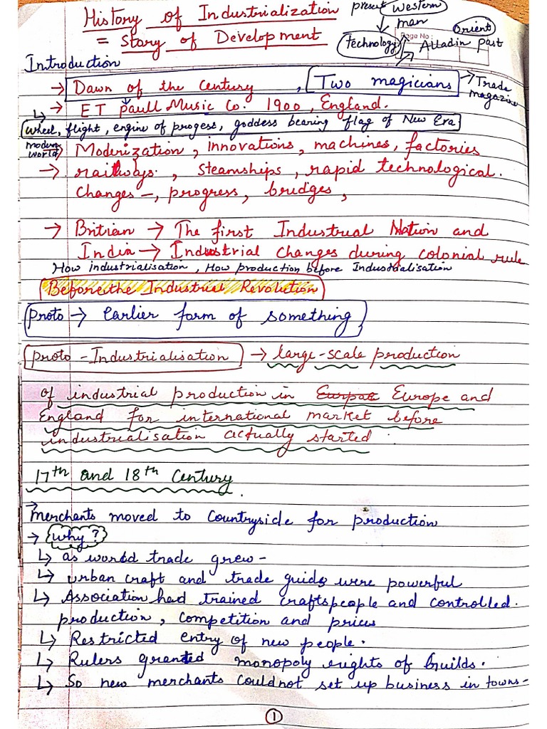 Notes Age of Industrialisation | PDF