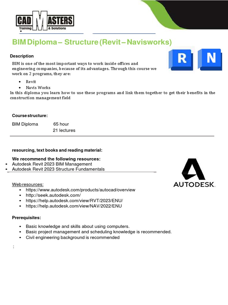 BIM Diploma Structure | PDF | Autodesk Revit | Building Information ...