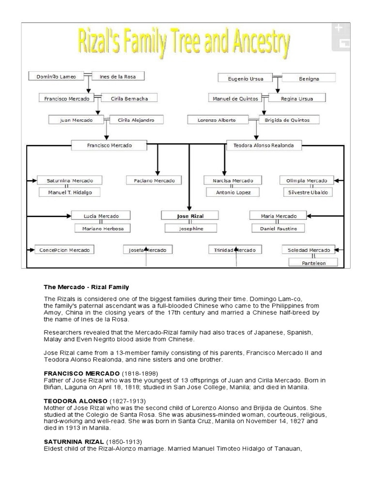 Rizal Family Tree | PDF