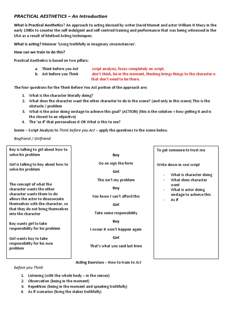Practical Aesthetics Handout | PDF