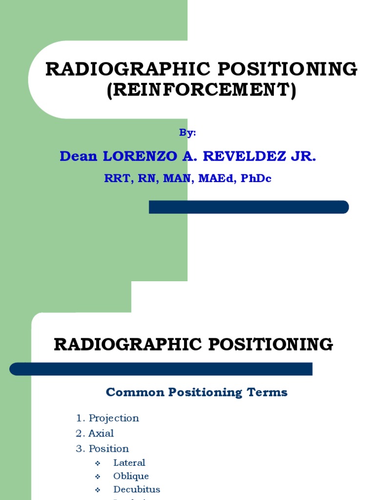 Radiographic Positioning: (Reinforcement) | PDF | Knee | Vertebra