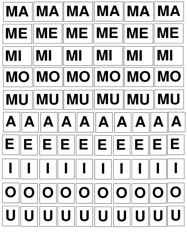 Silabario MA ME MI MO MU y Vocales | PDF