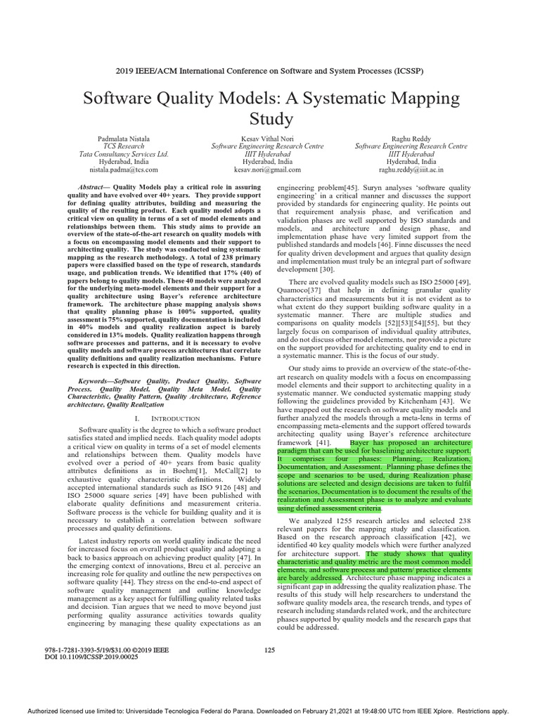 Software Quality Models - A Systematic Mapping Study | Download Free PDF | Conceptual Model ...