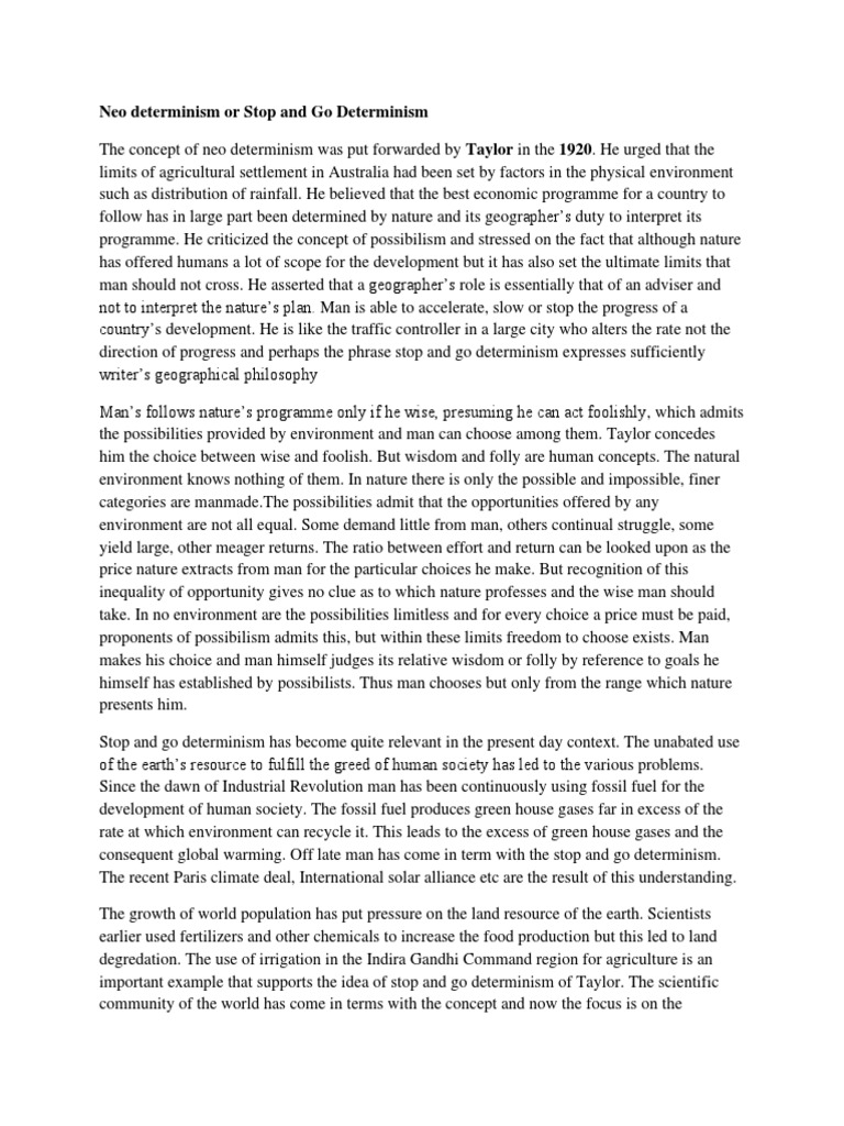 Neo Determinism or Stop and Go Determinism | PDF | Natural Environment ...