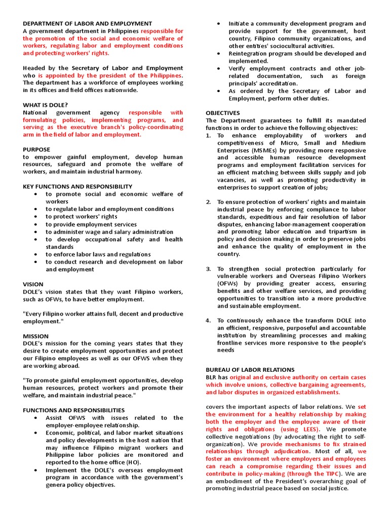Department of Labor and Employment | PDF | Employment | Unemployment ...