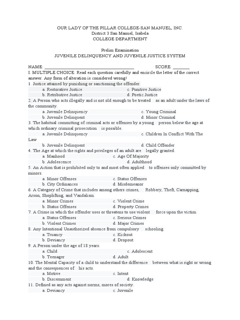 Crim 5 Prelim | PDF | Juvenile Delinquency | Crime & Violence