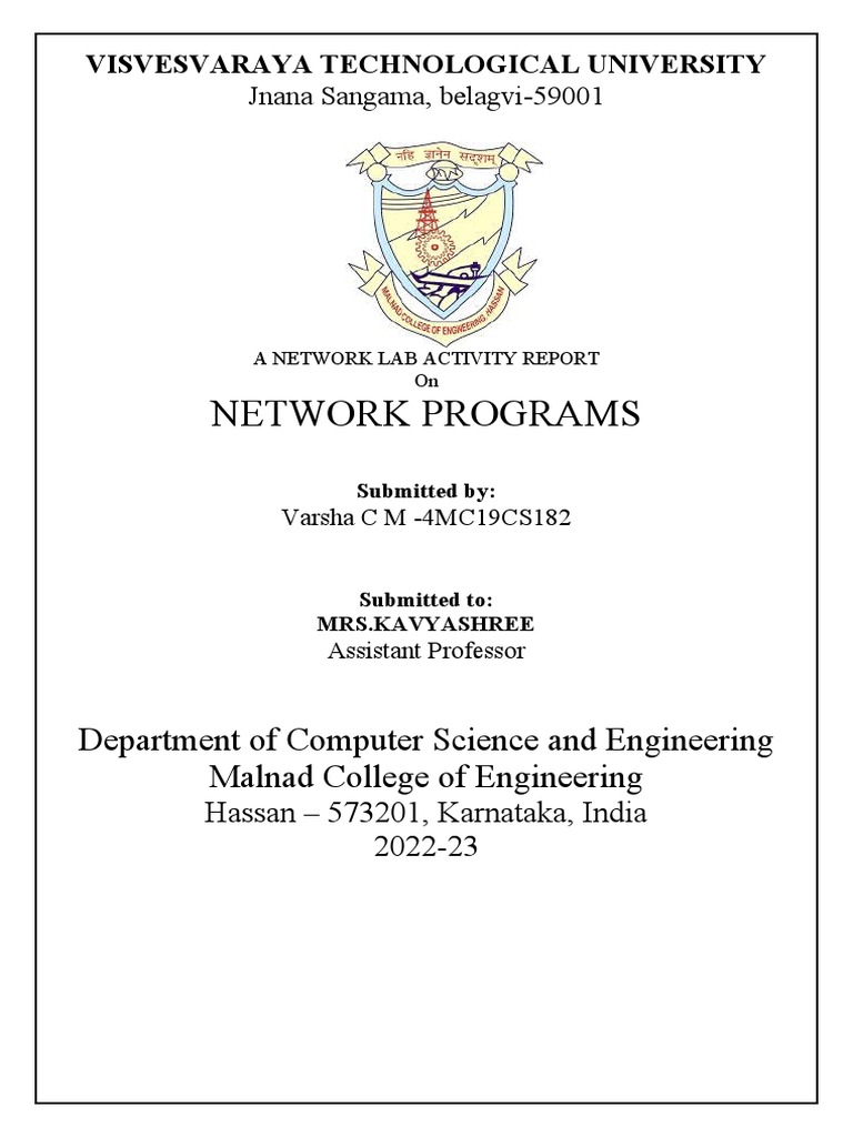 Network Programs: Department of Computer Science and Engineering Malnad ...