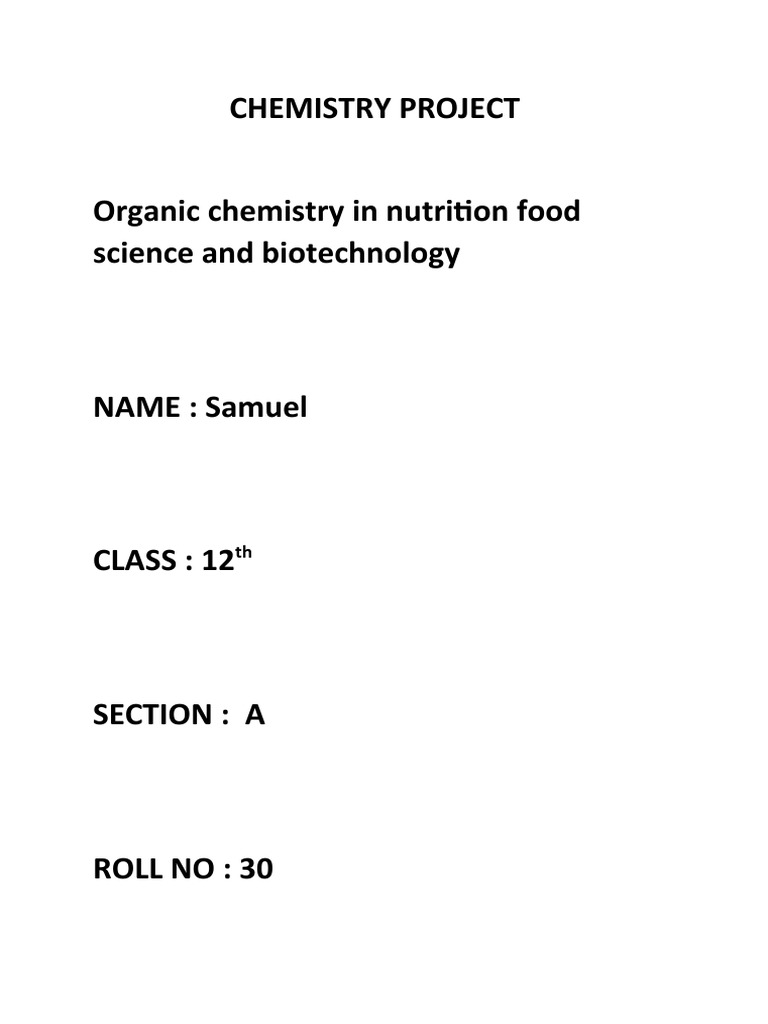 Organic Chemistry in Nutrition Food Science and Biotechnology | PDF ...