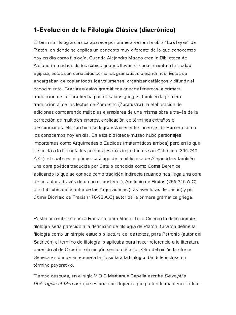 Definición y evolución de la filología | PDF | Filología | Artes del ...