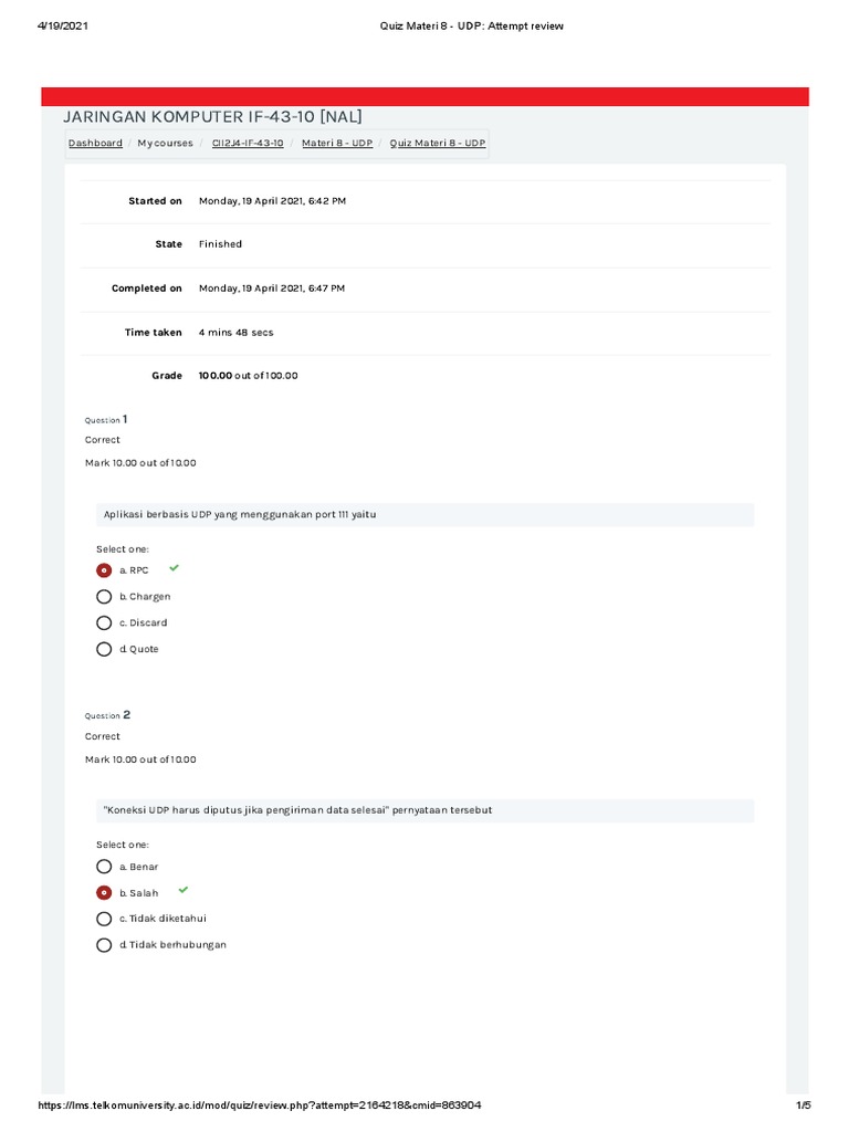 Jaringan Komputer If-43-10 (Nal) | PDF