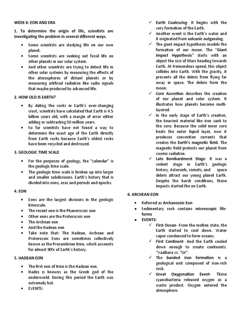 EON and ERA | PDF | Earth | Geologic Time Scale