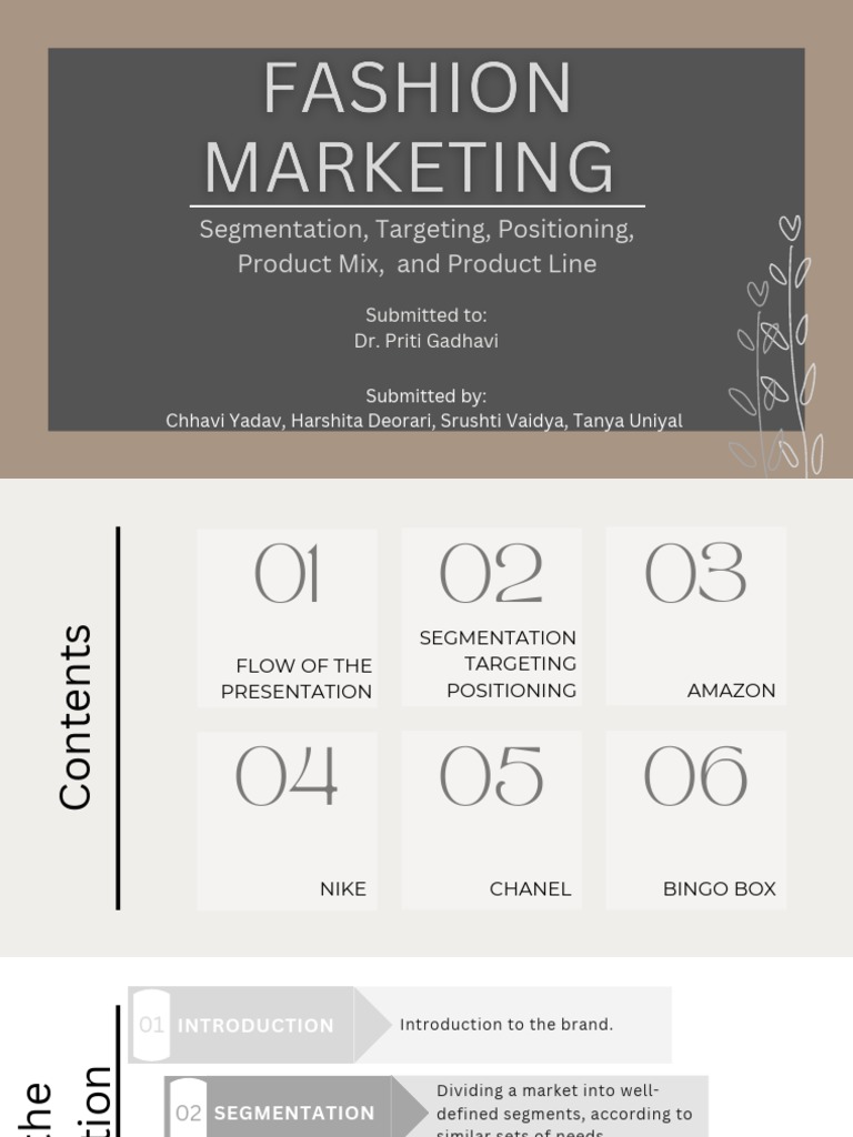 SEGMENTATION, TARGETING, POSITIONING, PRODUCT MIX, and PRODUCT LINE-2 ...