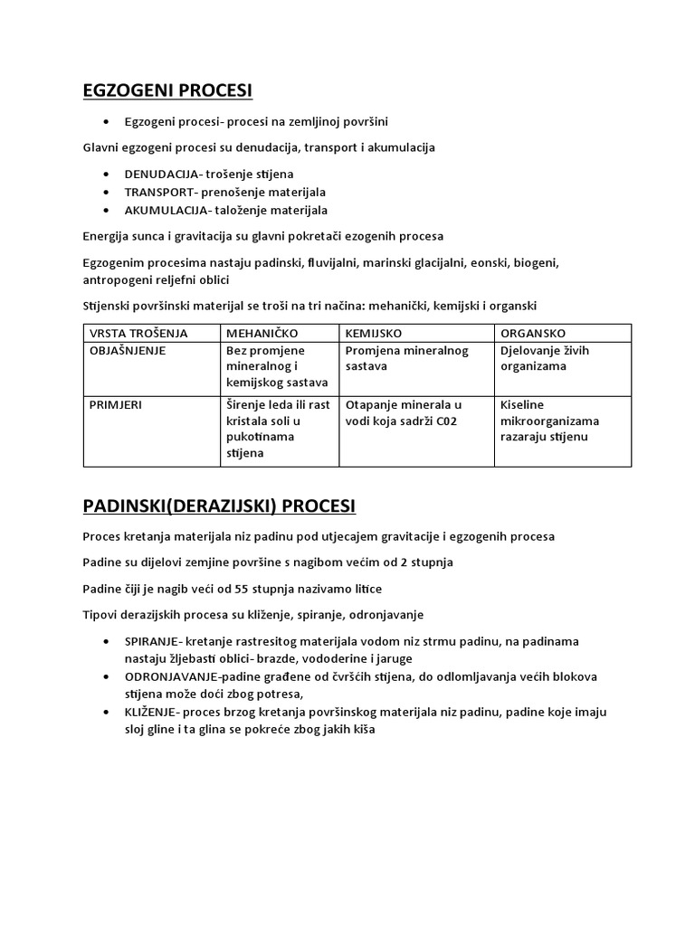 Egzogeni Procesi | PDF