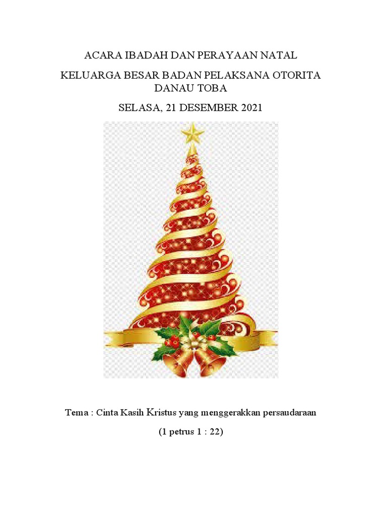 Draft Acara Ibadah Dan Perayaan Natal - Bpodt 2021 | PDF