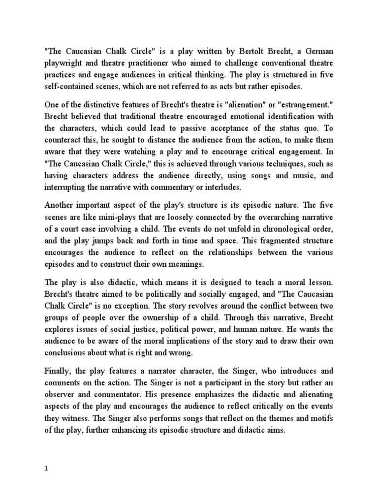 The Caucasian Chalk Circle Extra Notes | PDF | Capitalism