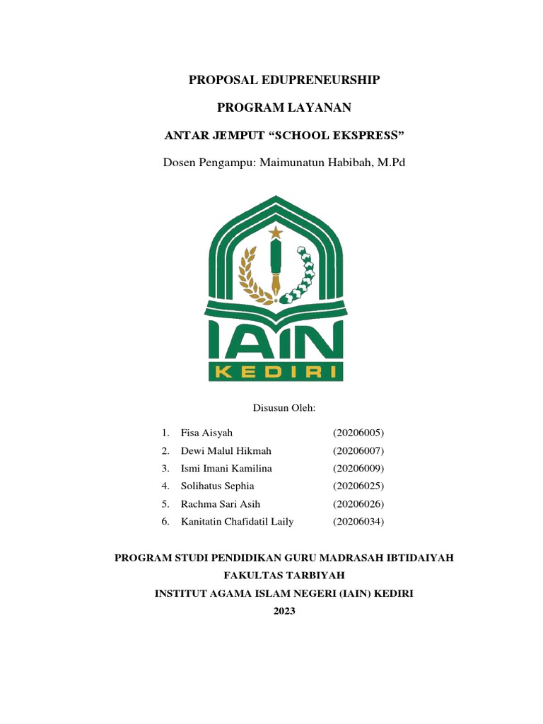 Proposal Edupreneurship Kel. 3 | PDF