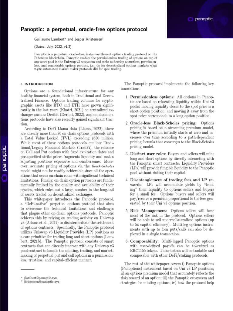 Panoptic Whitepaper v1.3 | PDF