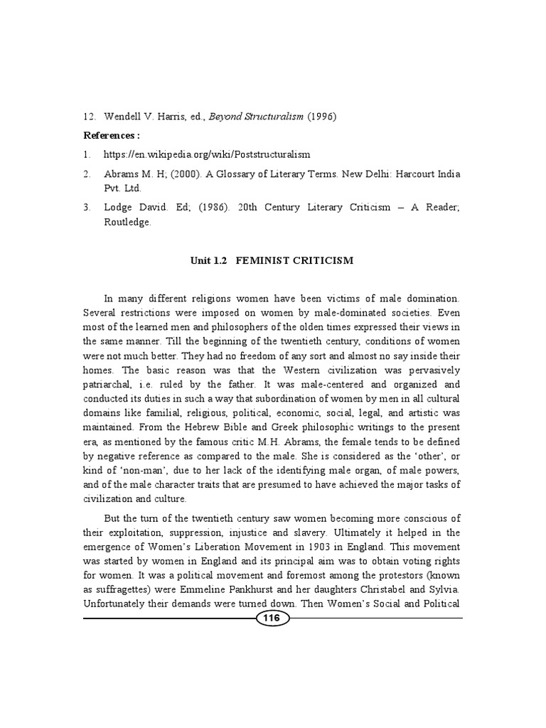 Feminist Criticism | PDF