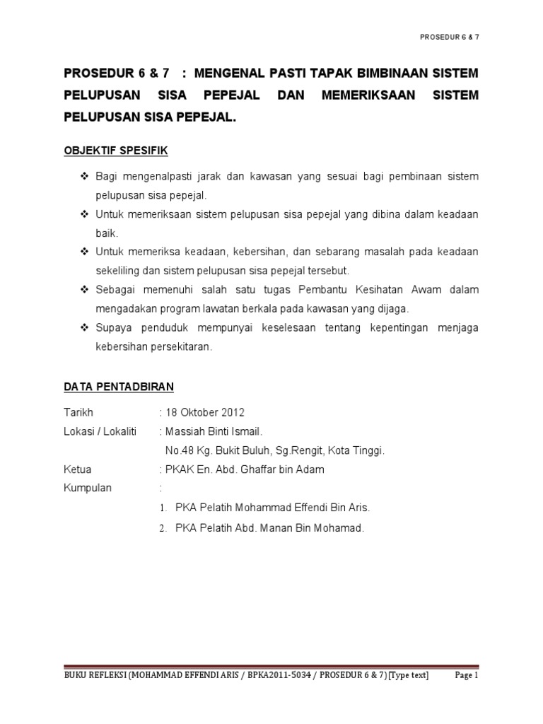 Prosedur Bakas 6 Dan 7 | PDF