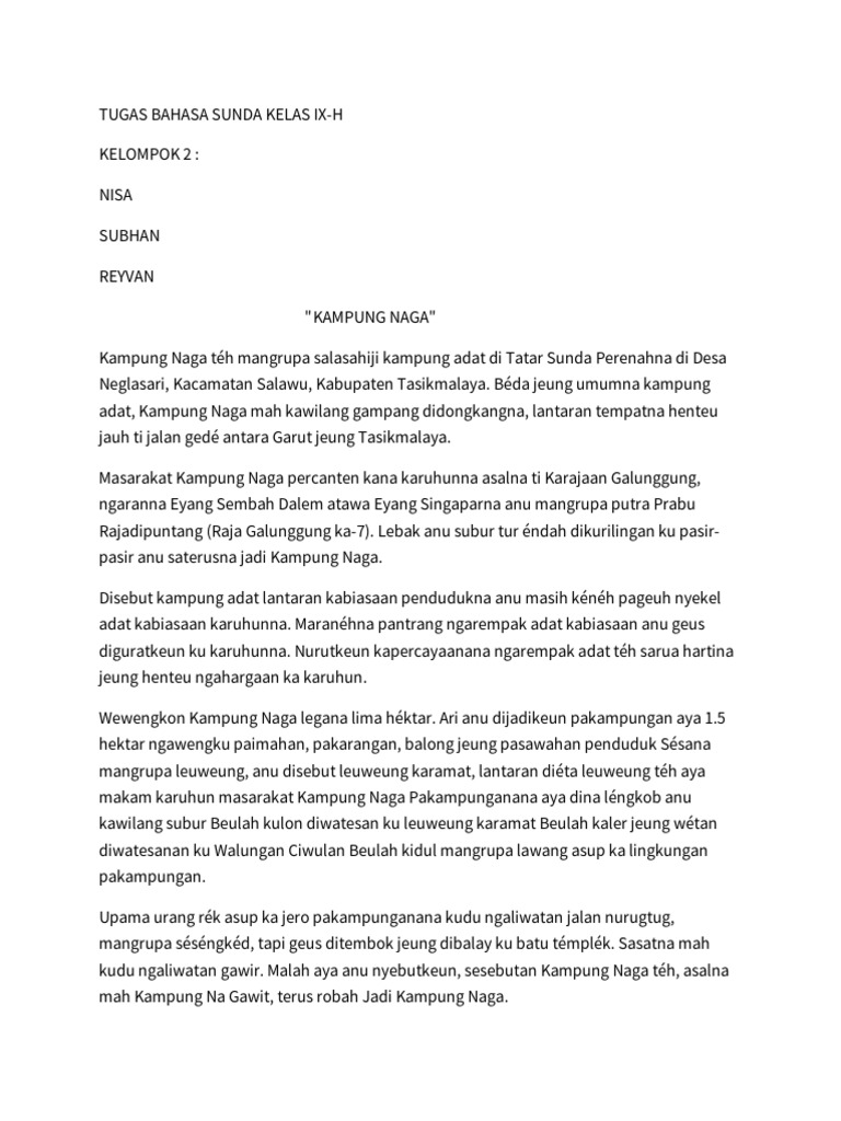 Tugas Bahasa Sunda | PDF