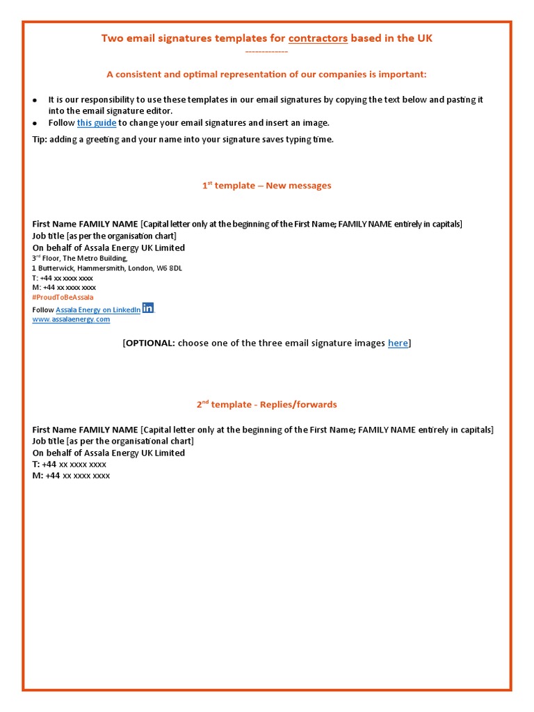 TEM - Email Signatures - AE - Contractors | PDF | Computers