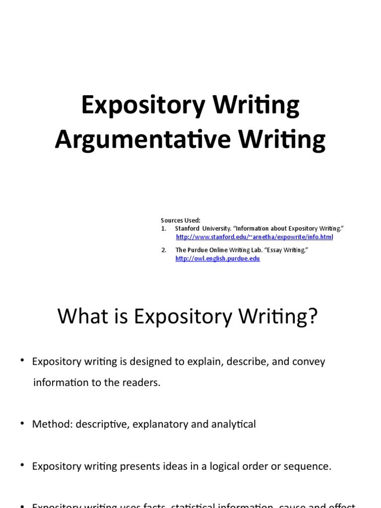 Expository vs Argumentative Writing | PDF