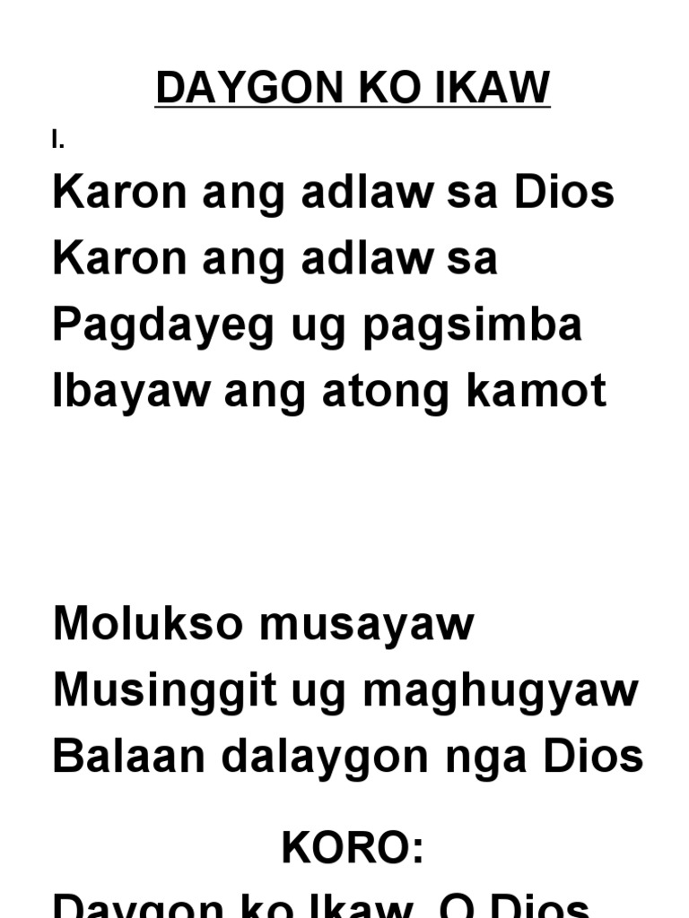 Daygon Ko Ikaw: Karon Ang Adlaw Sa Dios Karon Ang Adlaw Sa Pagdayeg Ug ...
