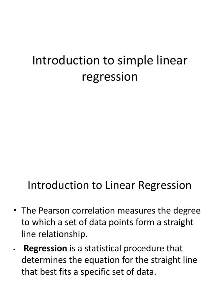 Simple Linear Regression | PDF | Dependent And Independent Variables | Regression Analysis