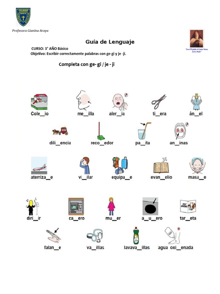 Guía Ge Gi Je Ji TERCERO BÁSICO | PDF