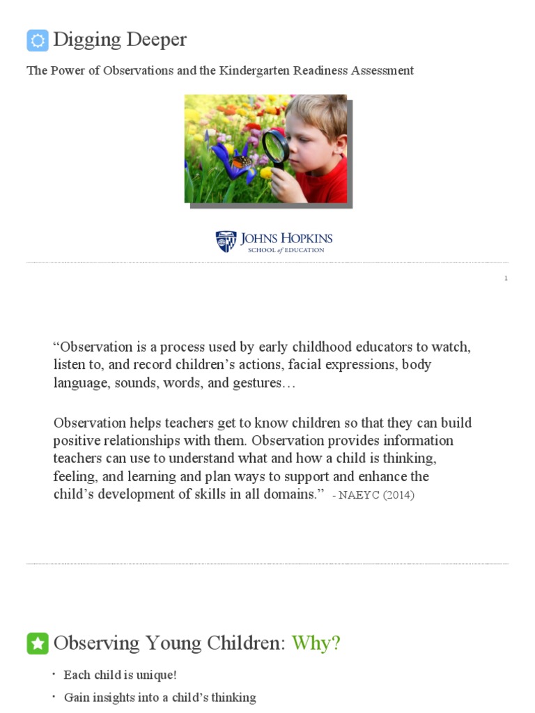 Kindergarten Readiness Through Observation | PDF | Cognitive Science ...
