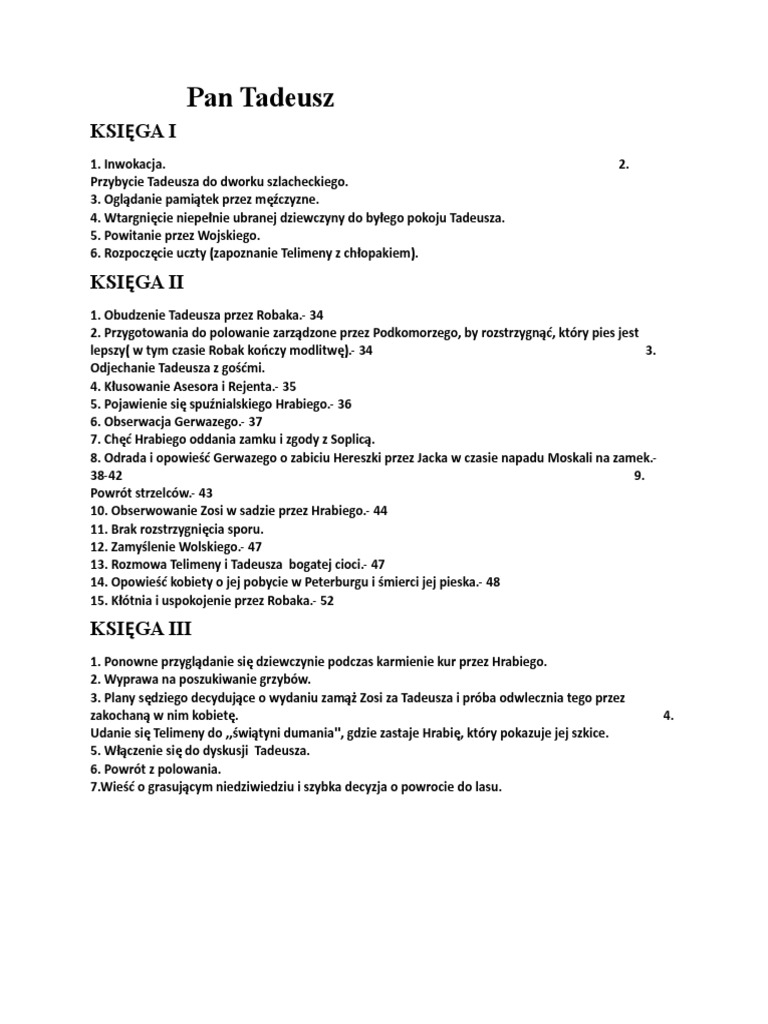 Pan Tadeusz | PDF