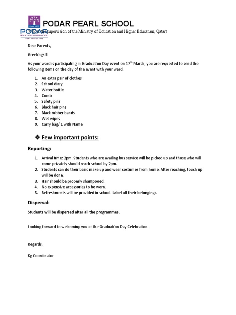 Graduation Day Essentials for Parents | PDF | Travel