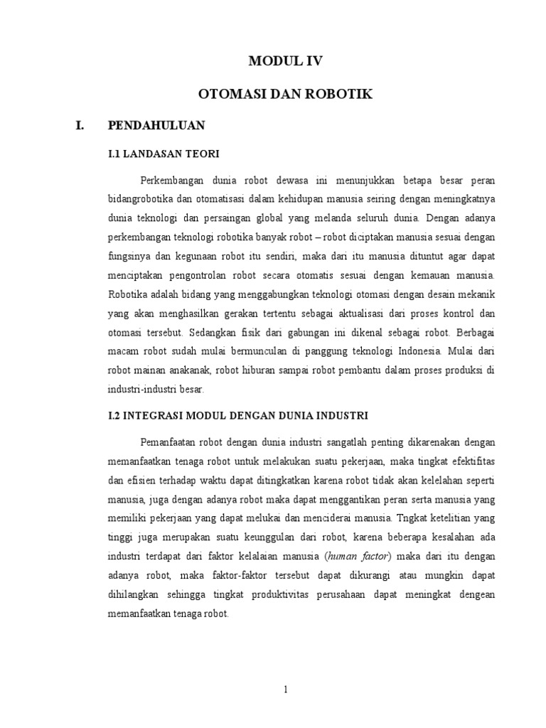 Modul 4 - Otomasi Dan Robotik | PDF | Teknologi & Rekayasa