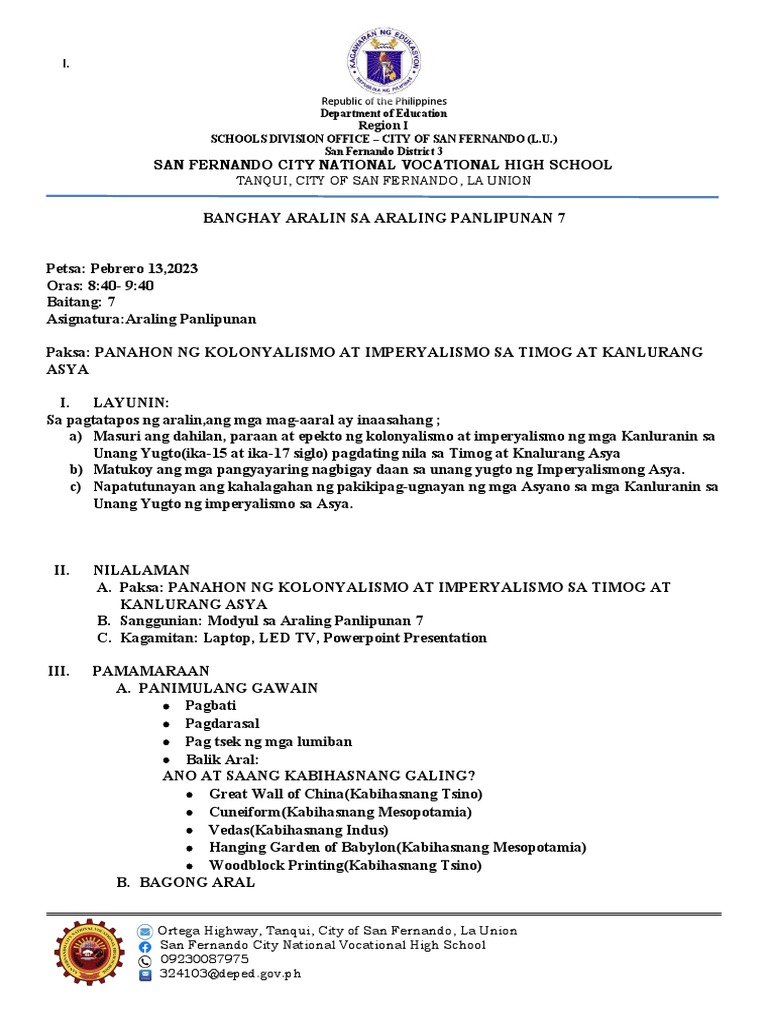 Lesson Plan AP WEEK 1 | PDF