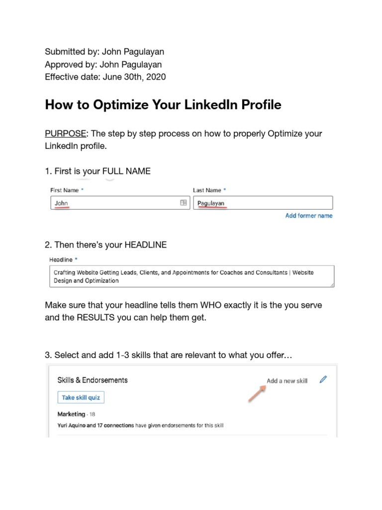 How To Optimize Your Linkedin Profile Pdf