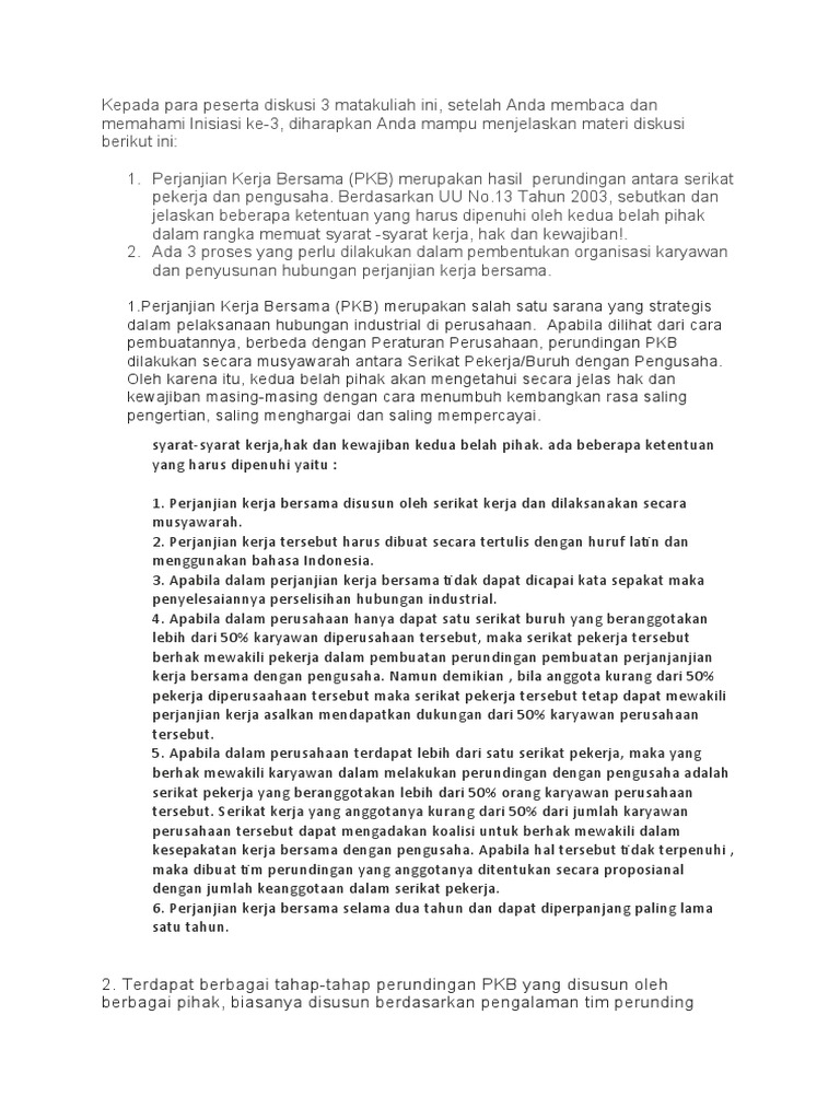 Terdapat Berbagai Tahap-Tahap Perundingan PKB Yang Disusun Oleh ...