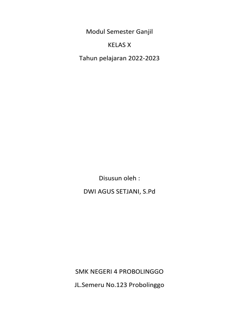 Modul Semester Ganjil 2022-2023 | PDF