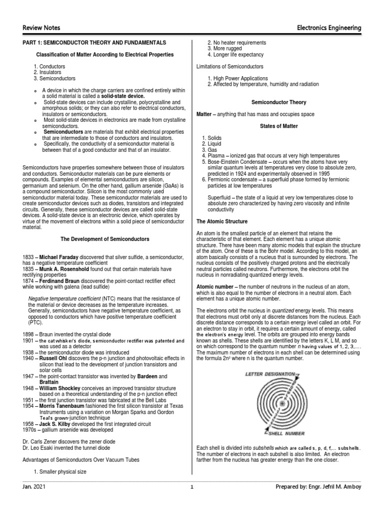 Semiconductor Theory and Diode Circuits 2021 | PDF | P–N Junction ...
