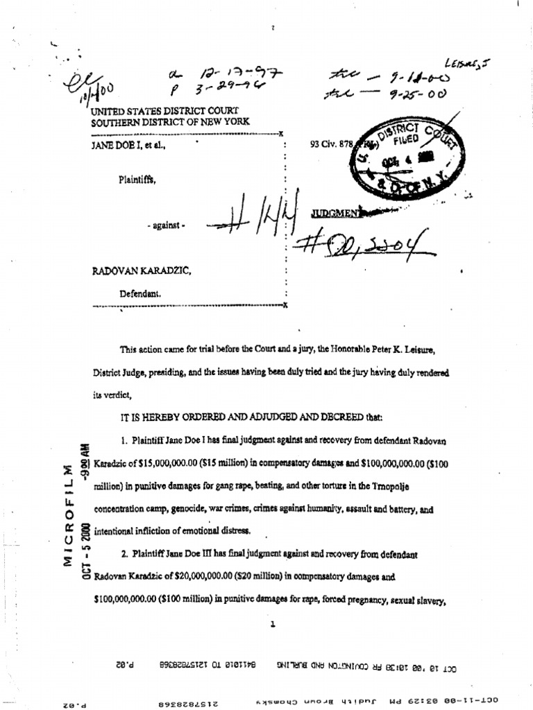 Faksimil 1 - Presuda Američkog Suda | PDF