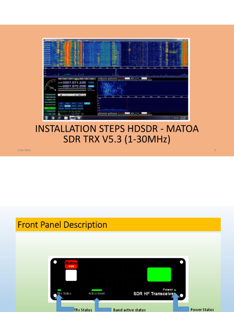 HDSDR Installation Guide for Matoa SDR | PDF | Usb | Computer Science